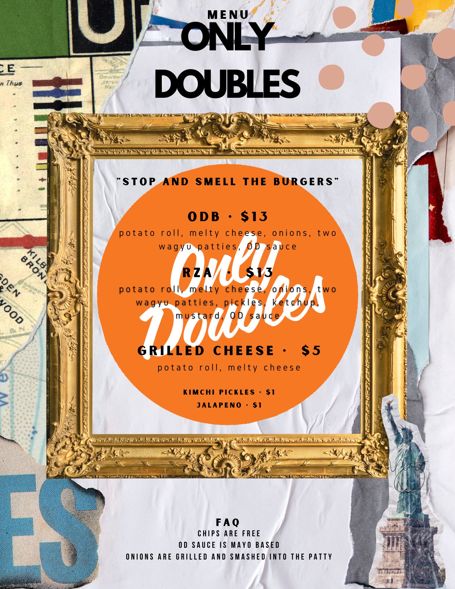 menu / location – ONLY DOUBLES BURGER