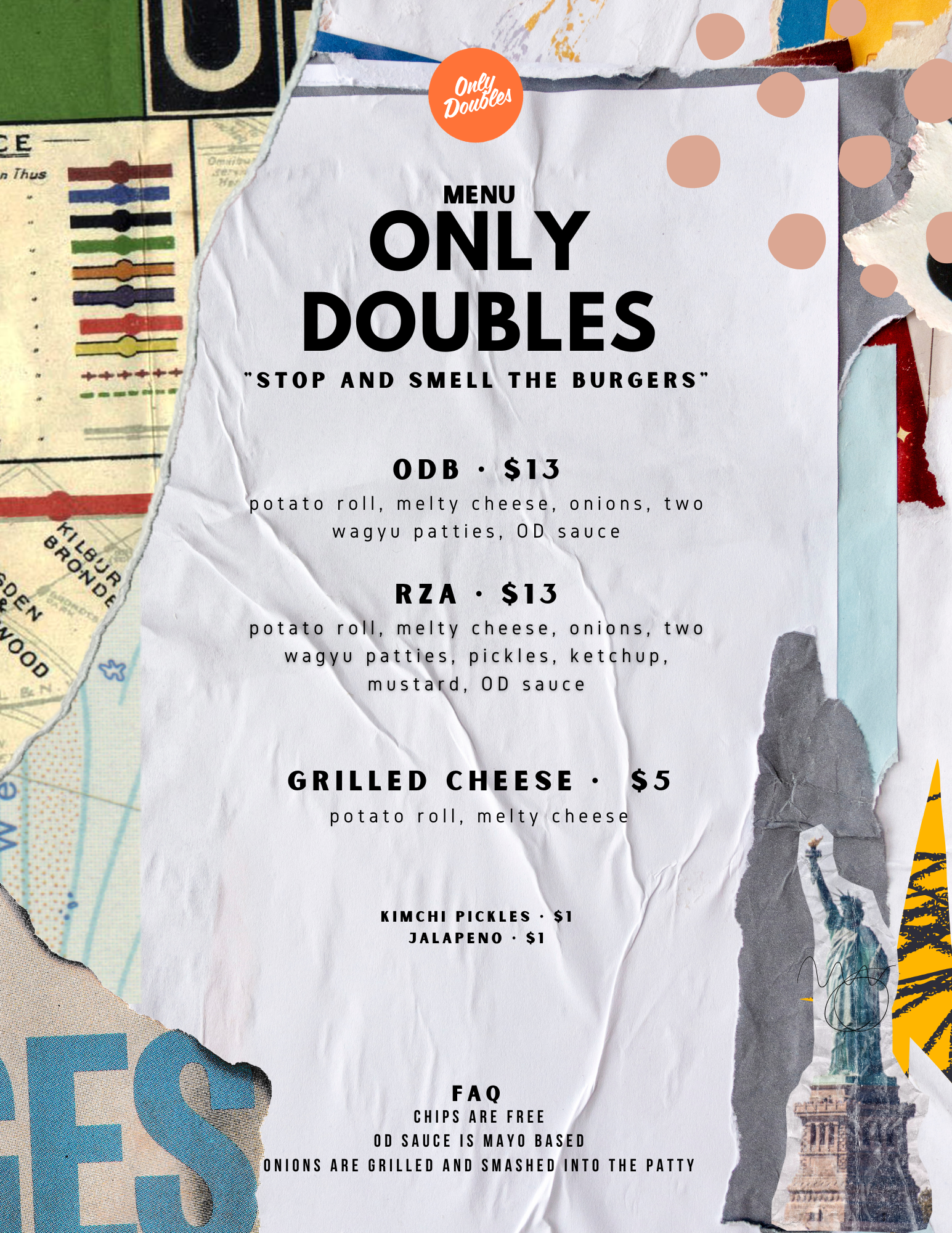 menu / location – ONLY DOUBLES BURGER